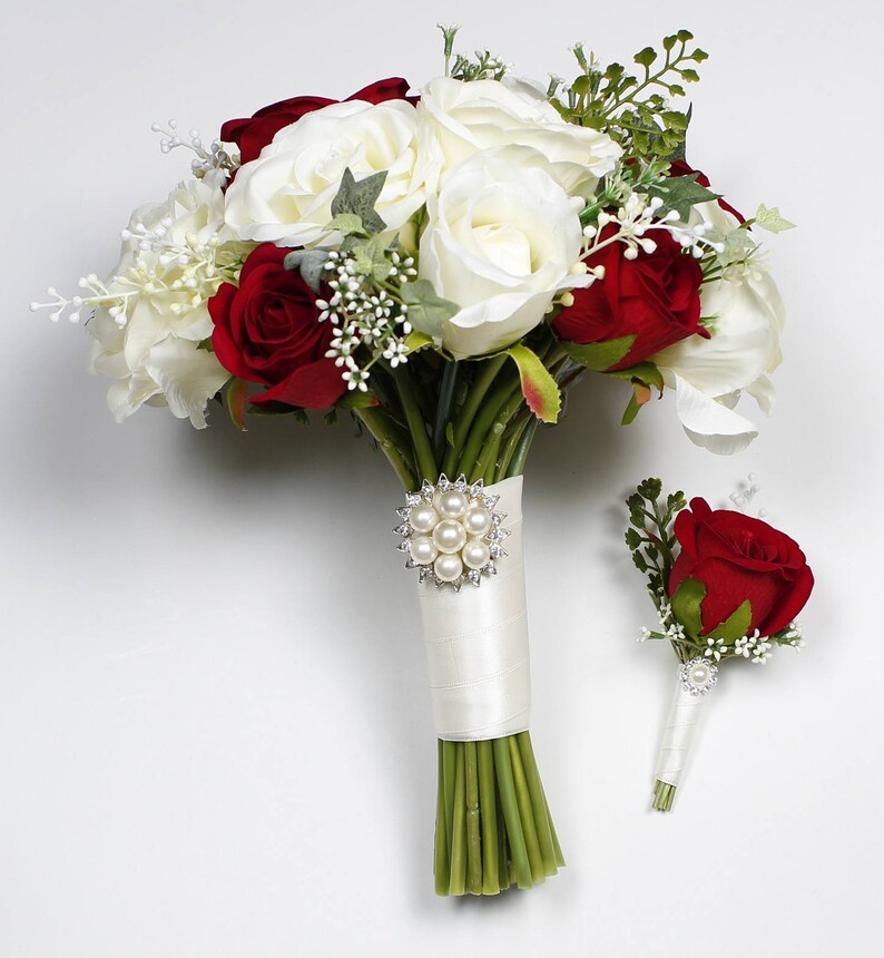 Red Wedding Bouquet Red Bouquet Christmas Bouquet Bridal - Etsy