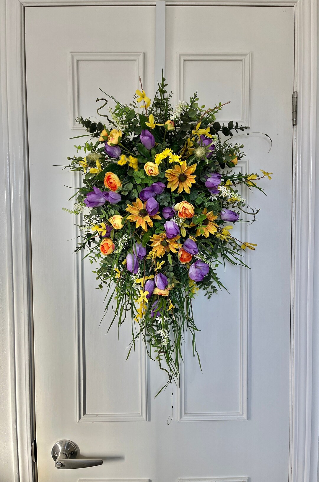 Summer Wreath, Spring Swag, Door Swag, Door Wreath, House Warming Gift ...