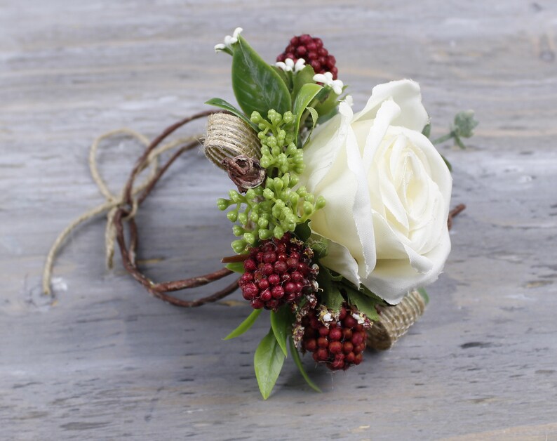 Rustic Corsage Mothers Corsage Ivory Corsage Winter Corsage - Etsy