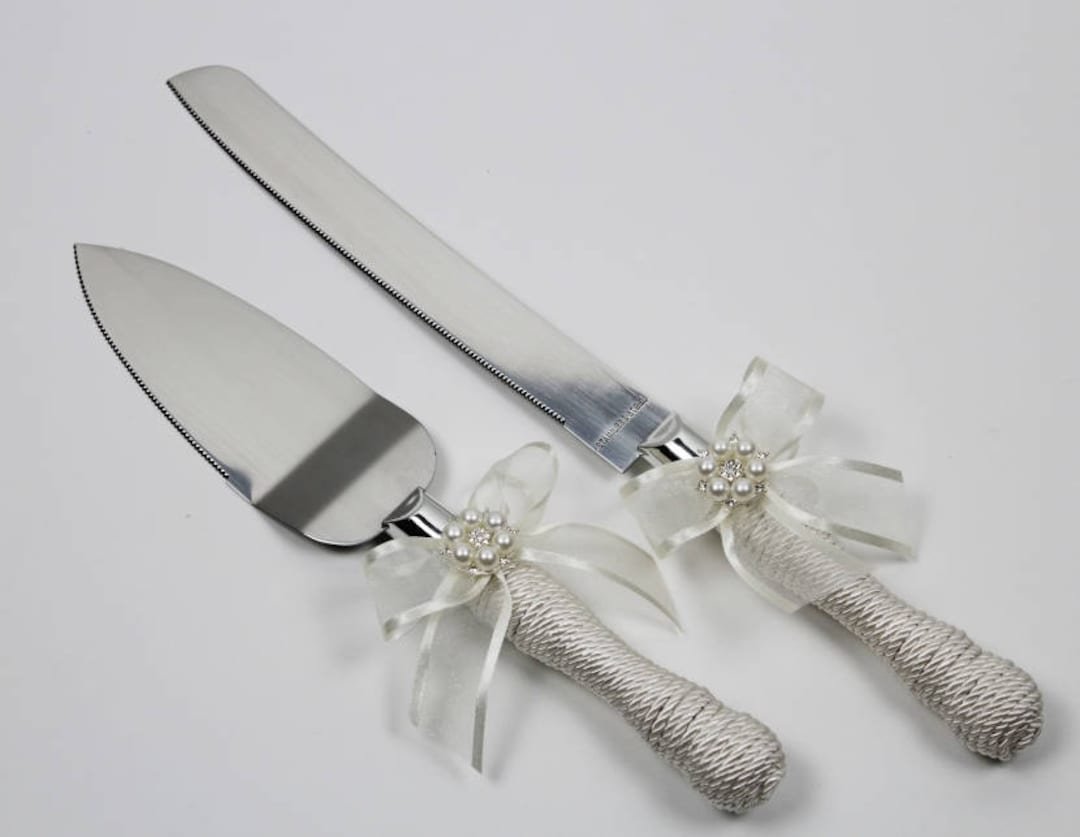Cake Serving Set off White Cake Serving Set Wedding Knife Set Wedding ...