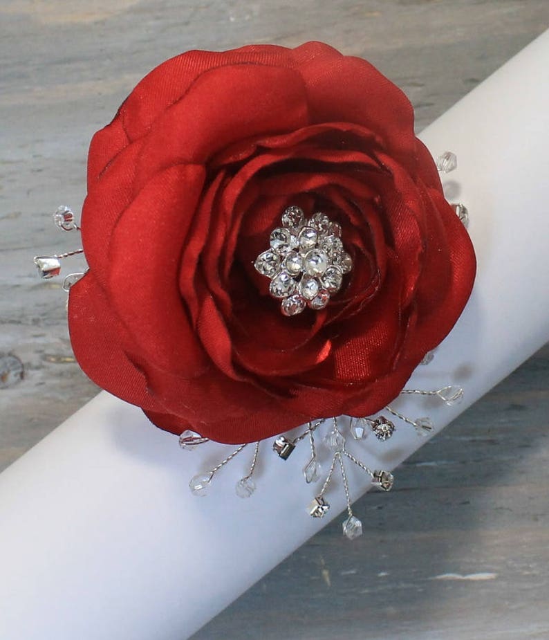 Wrist Corsage Red Wedding Corsage Mothers Corsage Corsage Prom | Etsy