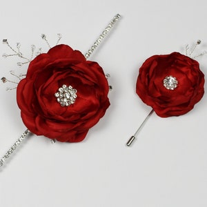 Wrist Corsage Red Wedding Corsage Mothers Corsage Corsage Prom Corsage ...