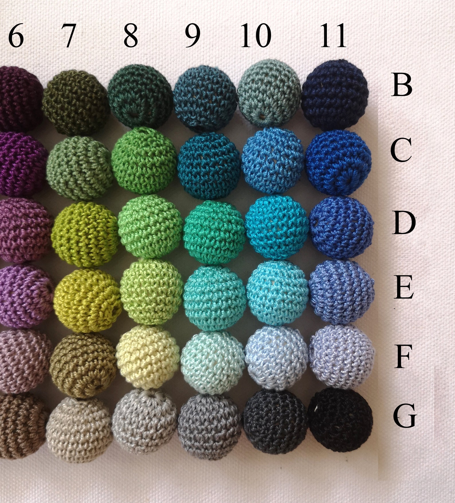 Crochet Beads 10pcs. Crocheted Round Wooden Beads / Cream - Etsy