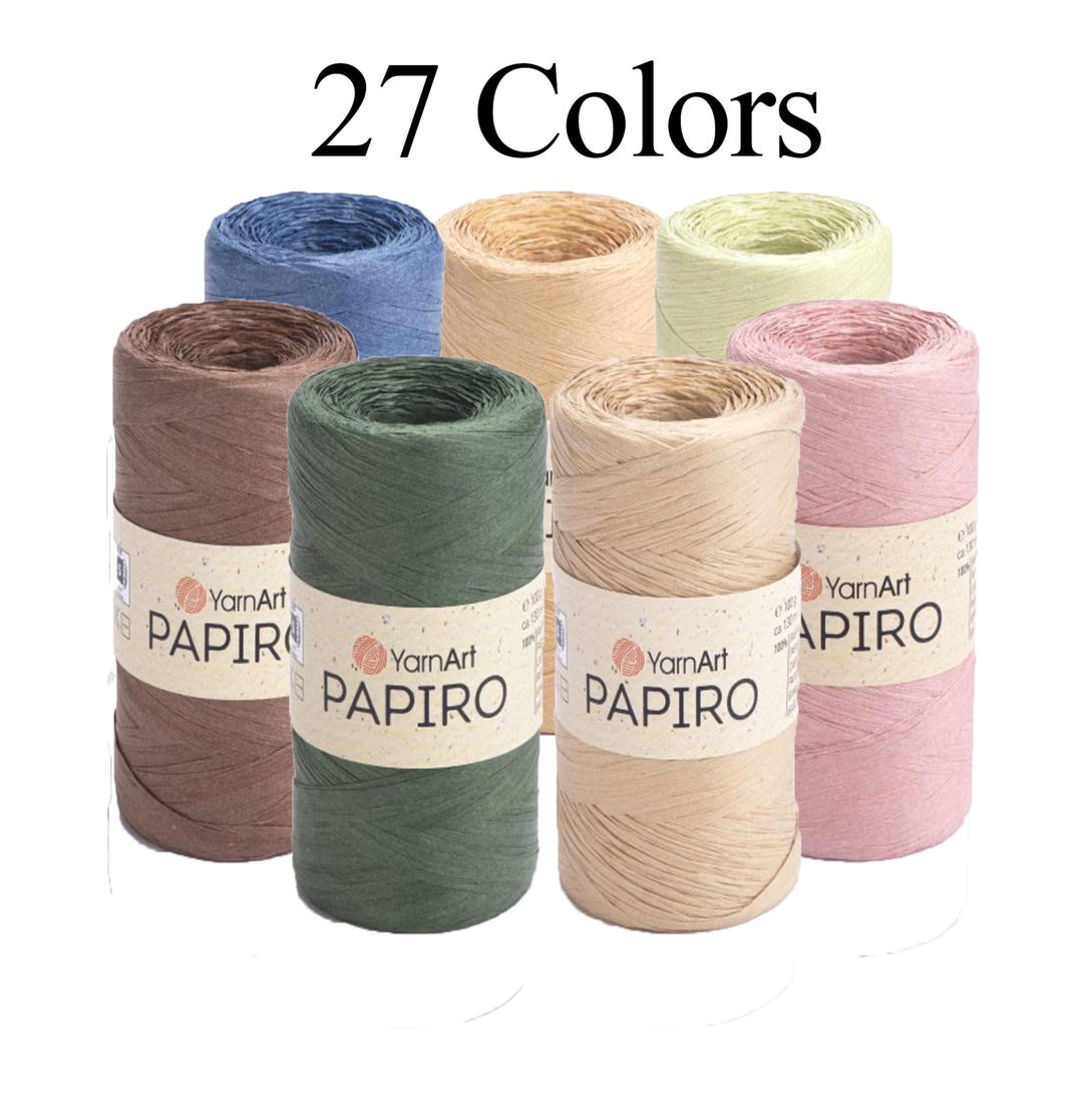 Raffia Yarn, Paper Yarn, Yarnart Papiro 100g 130m, Crochet Hats, Bags ...