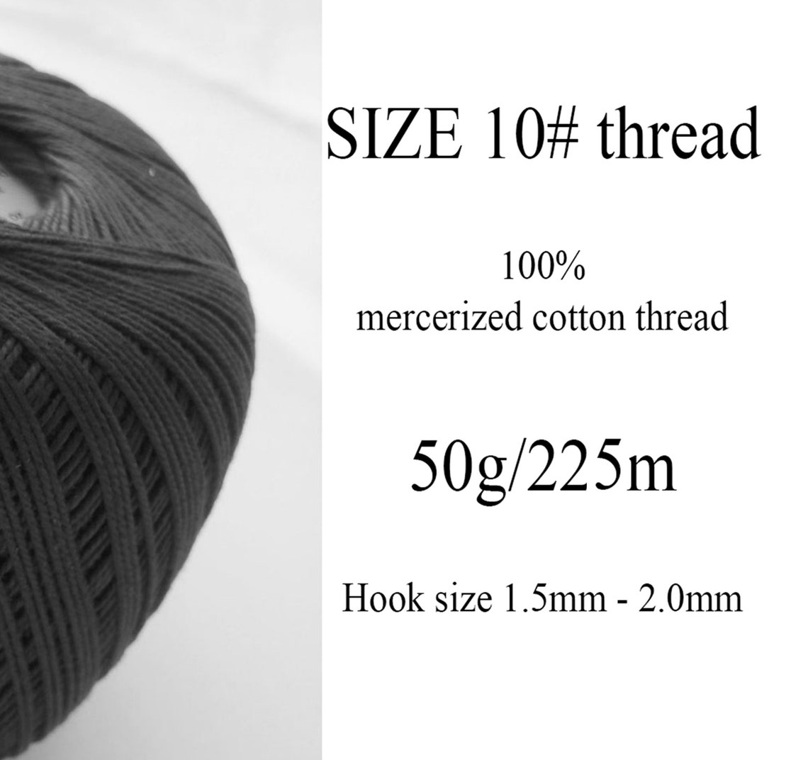 Crochet Cotton Thread Size 10 50g X 250m 3ply Mercerized | Etsy