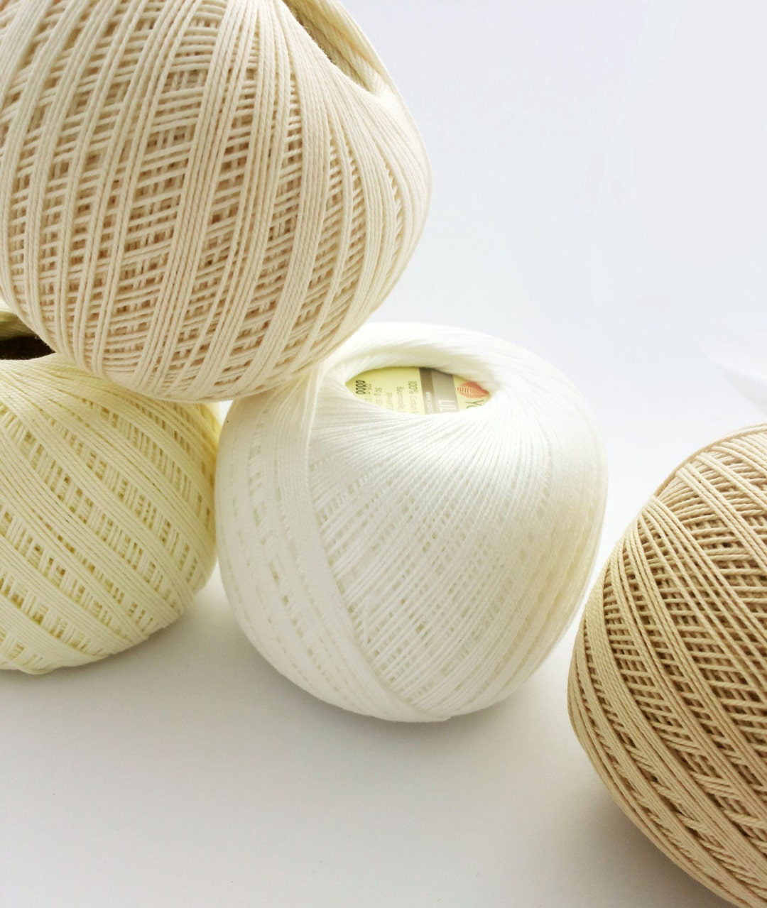 Crochet Cotton Thread Size 10 Mercerized Yarn Ivory White Thread ...