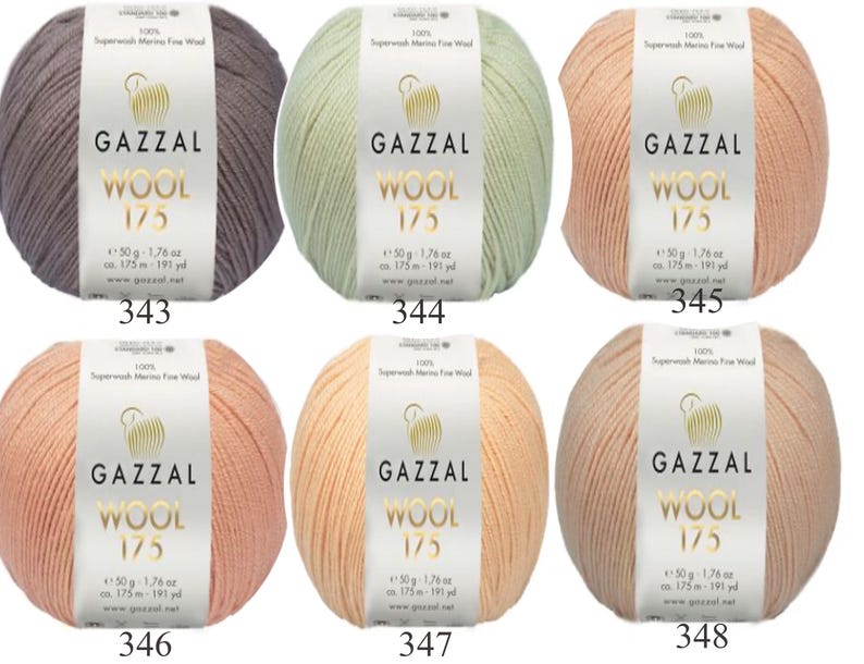 Gazzal Superwash Merino Wool 175 Yarn – OEKO-TEX Certified, 50g/175m ...
