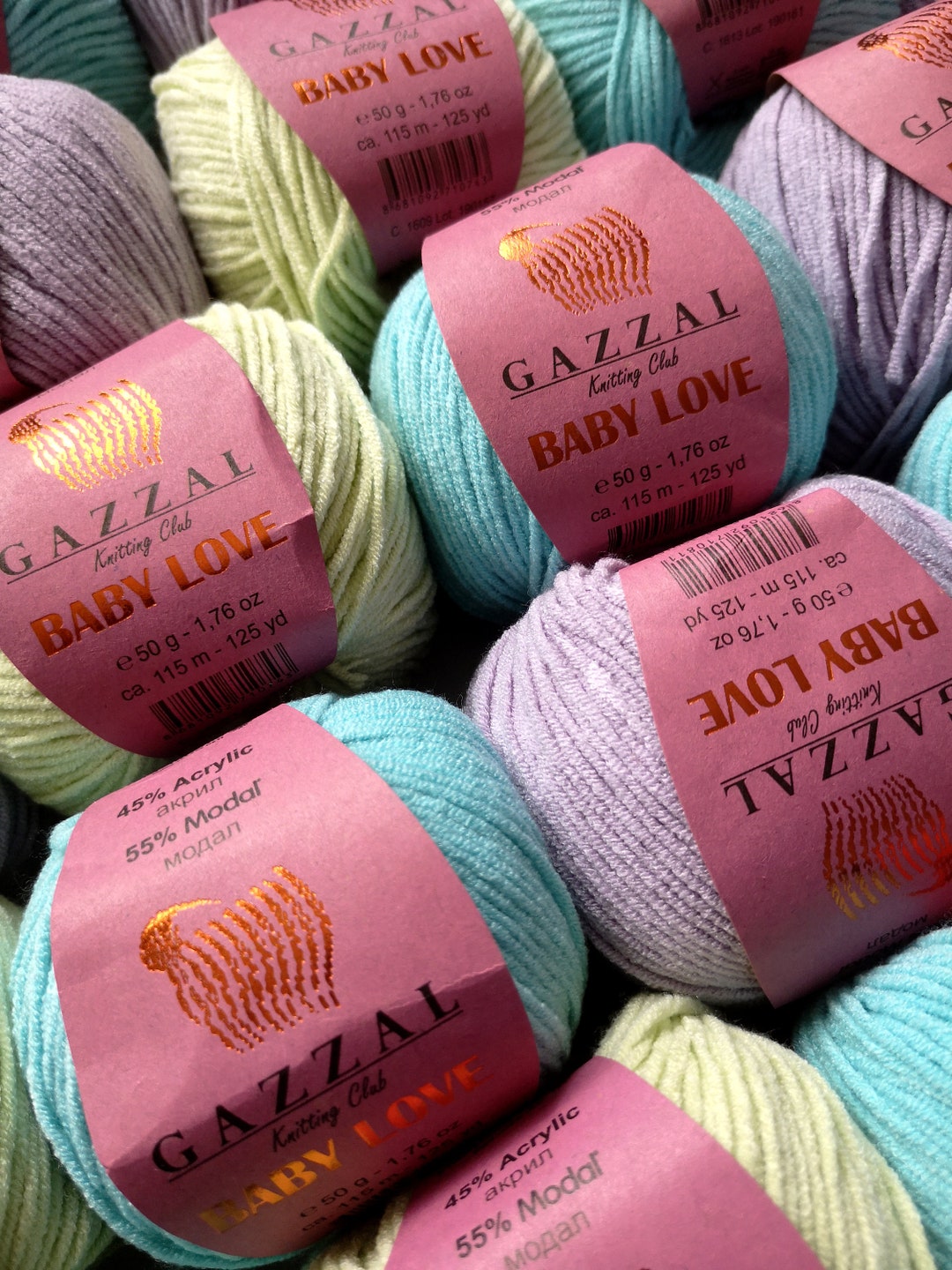 Tejido acrílico modal de hilo de ganchillo fibra 50g/115m. Hilo de ...