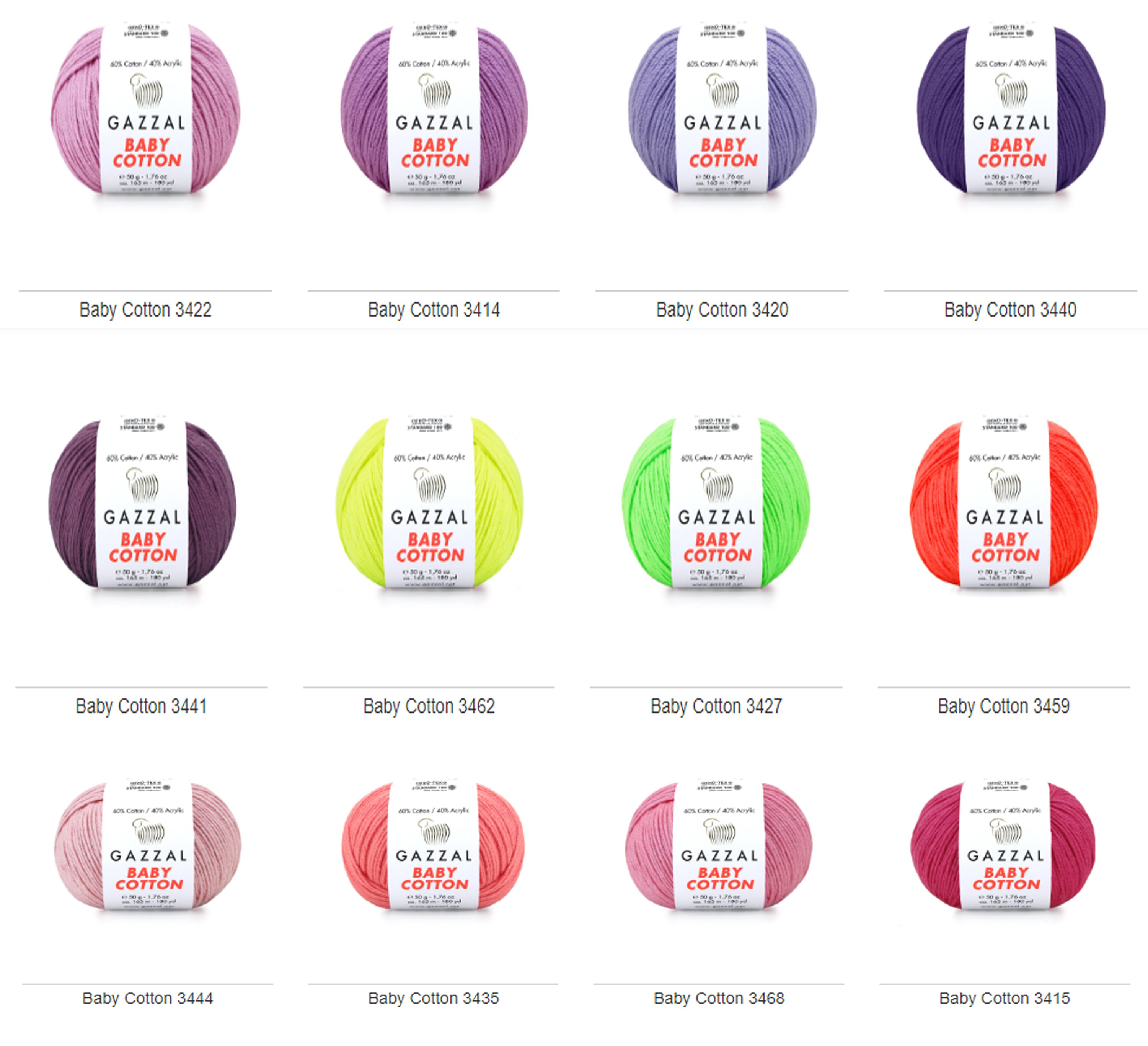 Gazzal Baby Cotton Yarn 50gr 165meters / Amigurumi Soft - Etsy