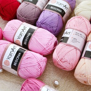 100% Mercerized Cotton Yarn Knitting Crochet by Yarnart | Etsy