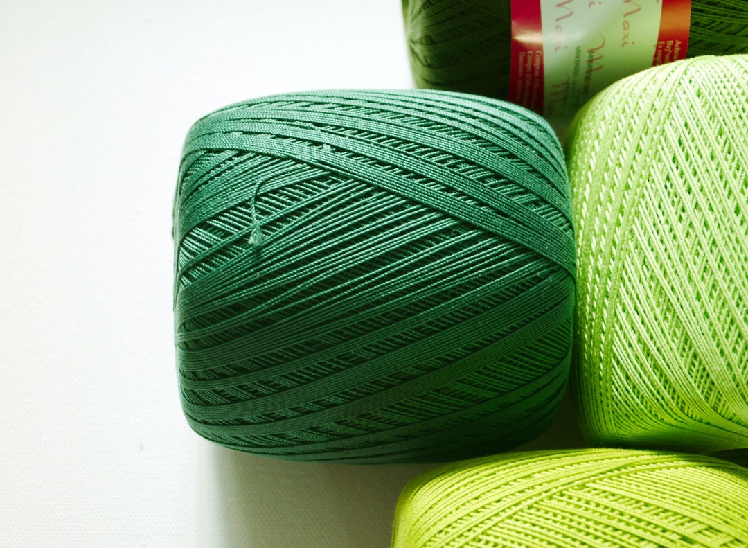 Crochet Cotton Yarn Thread Size 10 100g X 565m 3PLY Green Shades ...