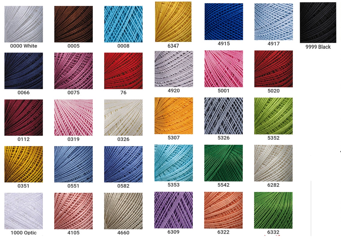 Set of 3 Crochet Cotton Thread Size 10, 50g X 225m, 3ply, Mercerized ...