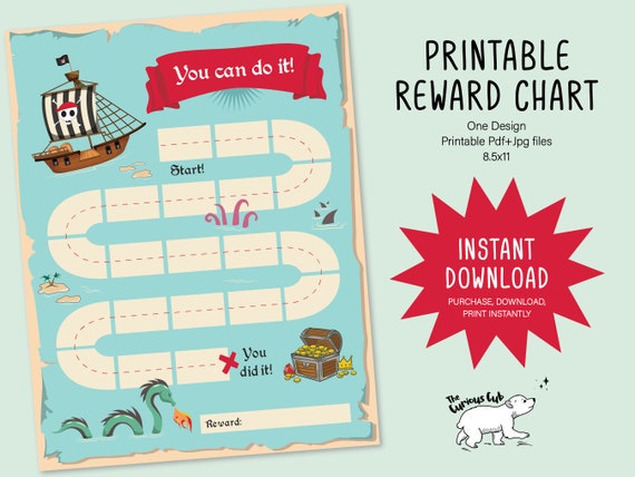 Printable Pirate Reward Chart Pirate Behavior Chart Daily | Etsy