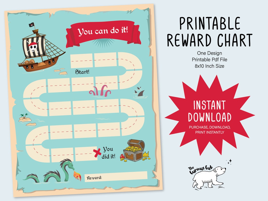Printable Pirate Reward Chart | Pirate Behavior Chart | Daily Chore ...