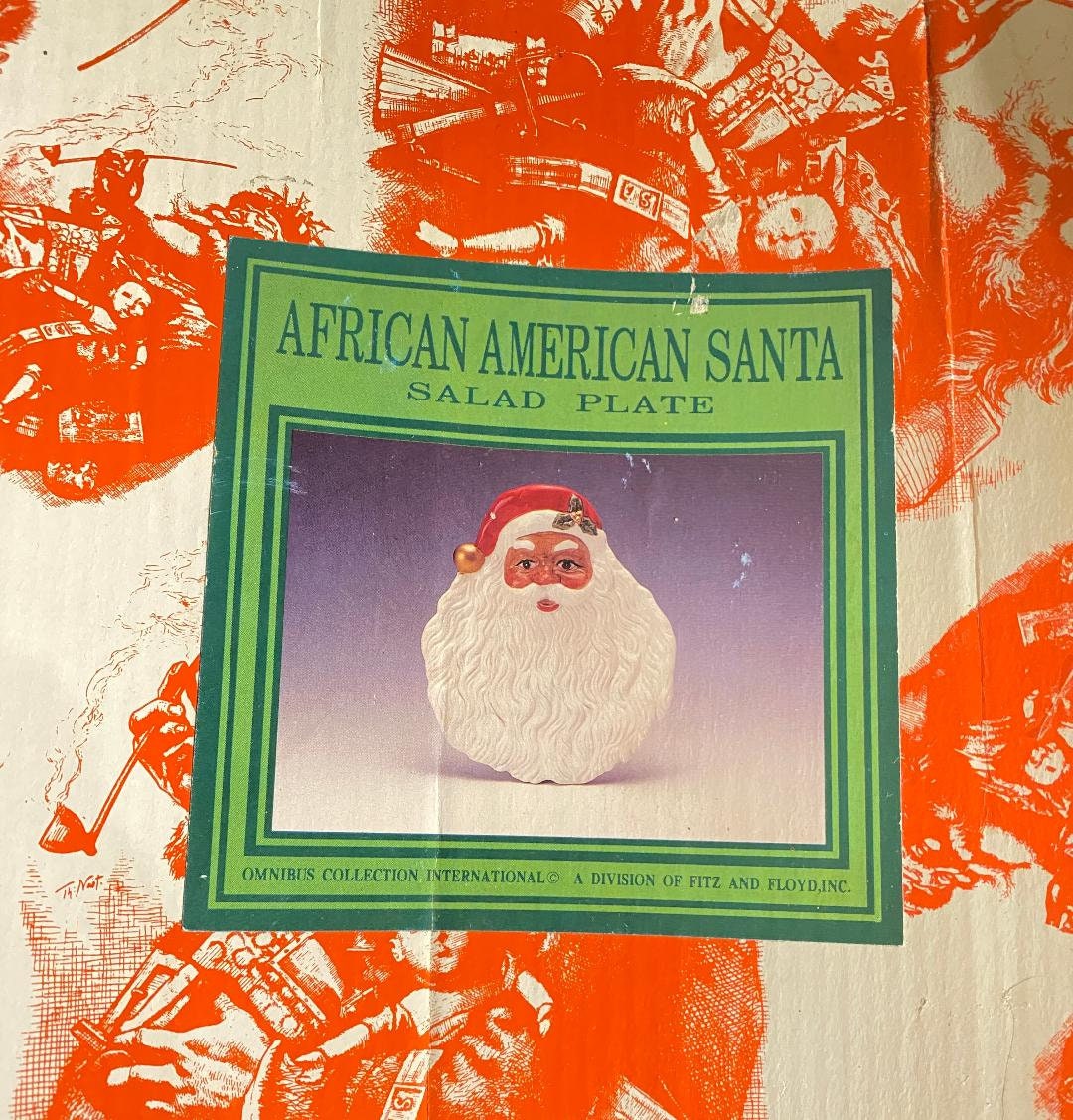 Fitz & Floyd Omnibus Vintage Santa Face Snack Canape Plate 1993 ...