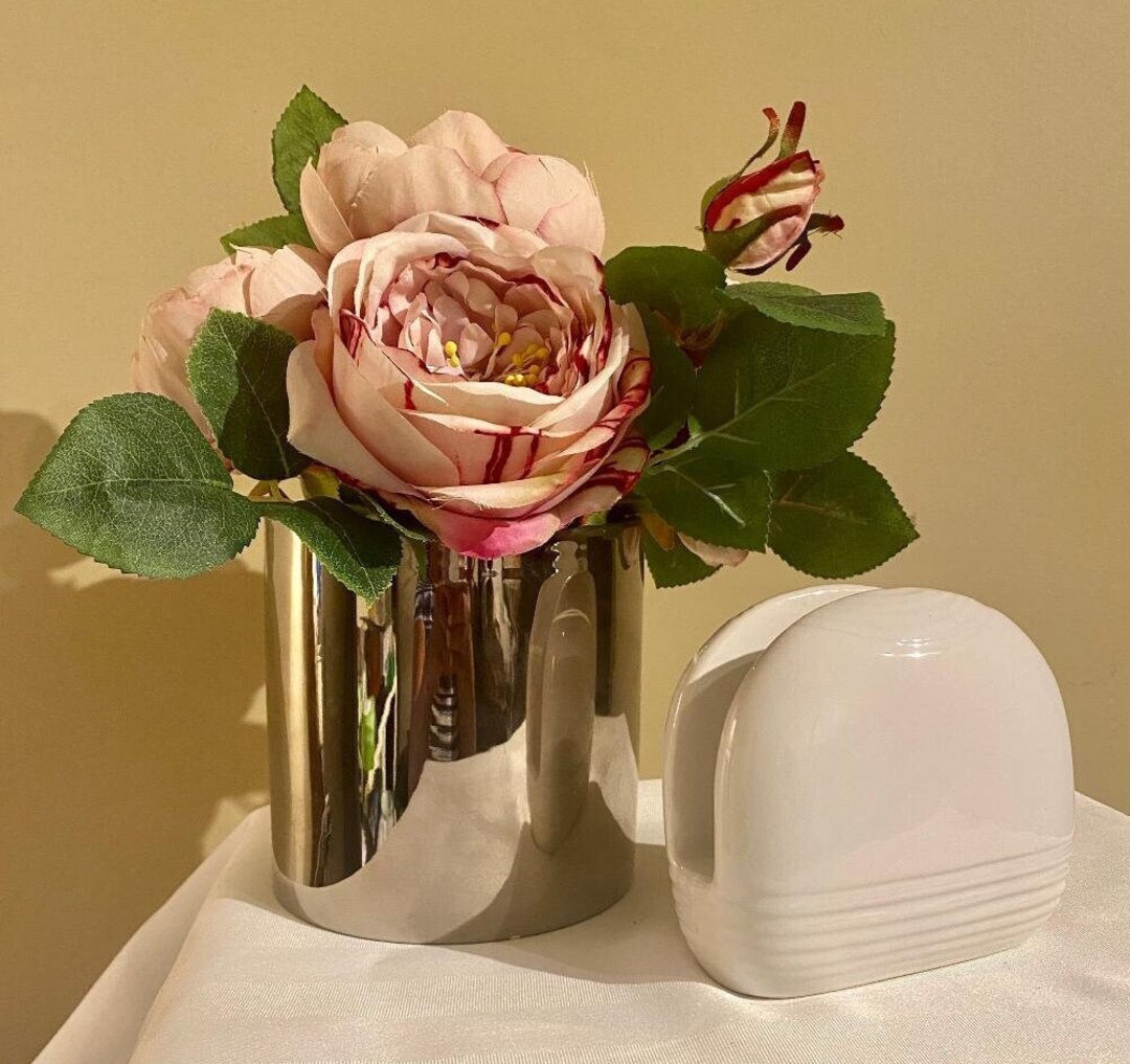 SIGNED SAKURA 30s Style Art Deco Vintage White Napkin Ceramic Letter ...