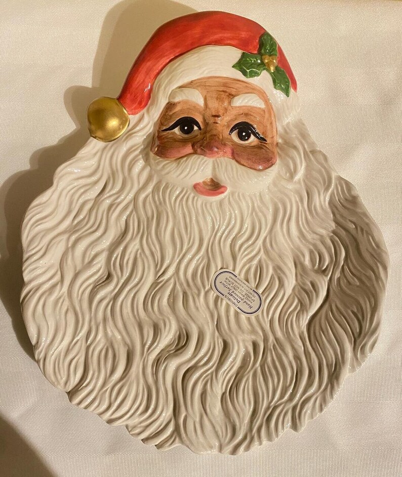Fitz & Floyd Omnibus Vintage Santa Face Snack Canape Plate 1993 ...