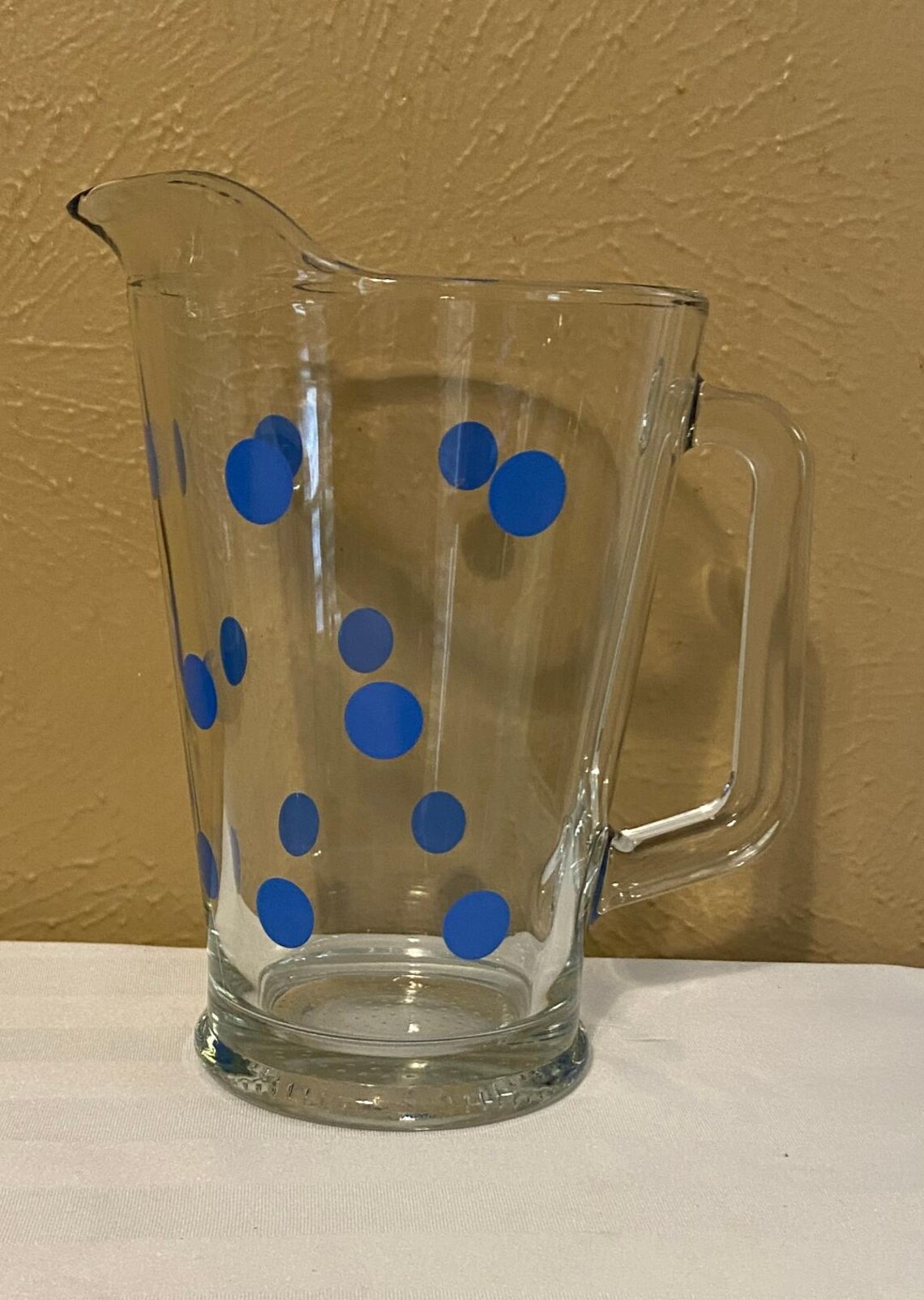 Beautiful Vintage Pressed Glass Blue Polka Dot Libby Pitcher - Etsy