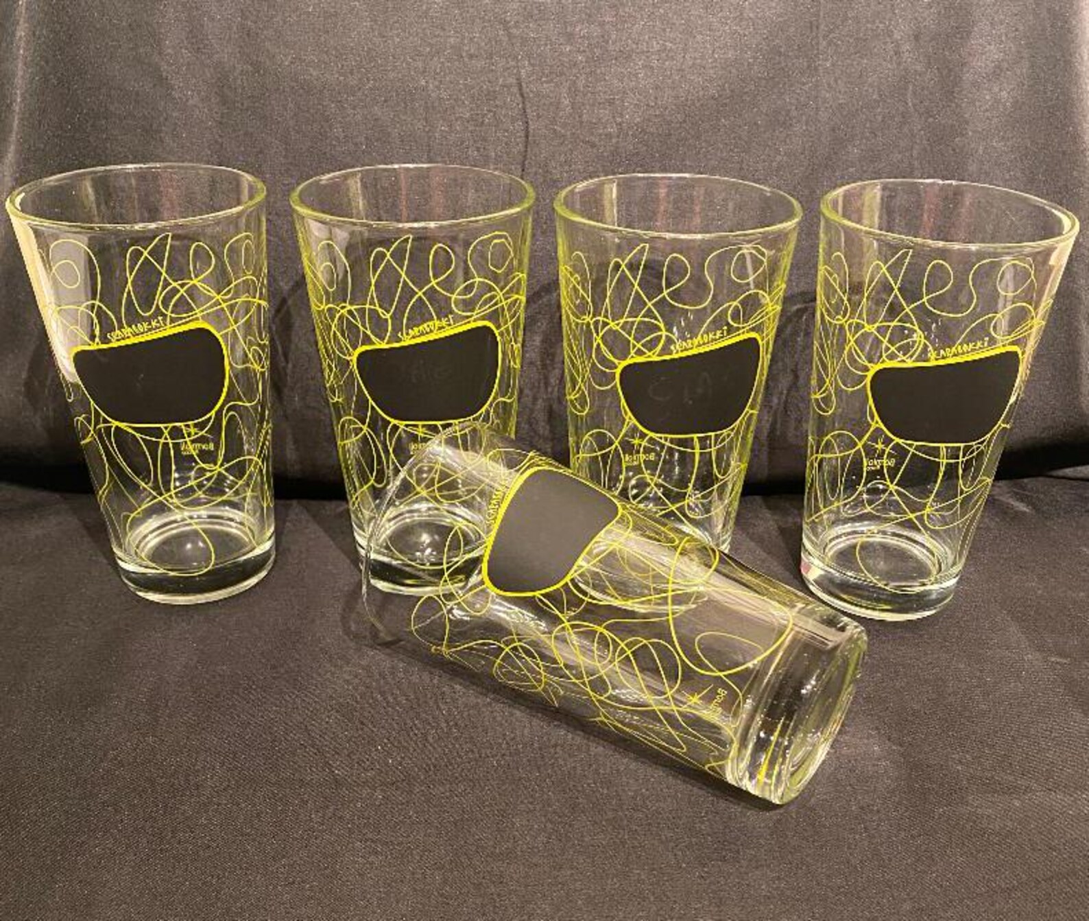 Vintage Bormioli Rocco From Italy Abstract Design Drinking Glasses set ...