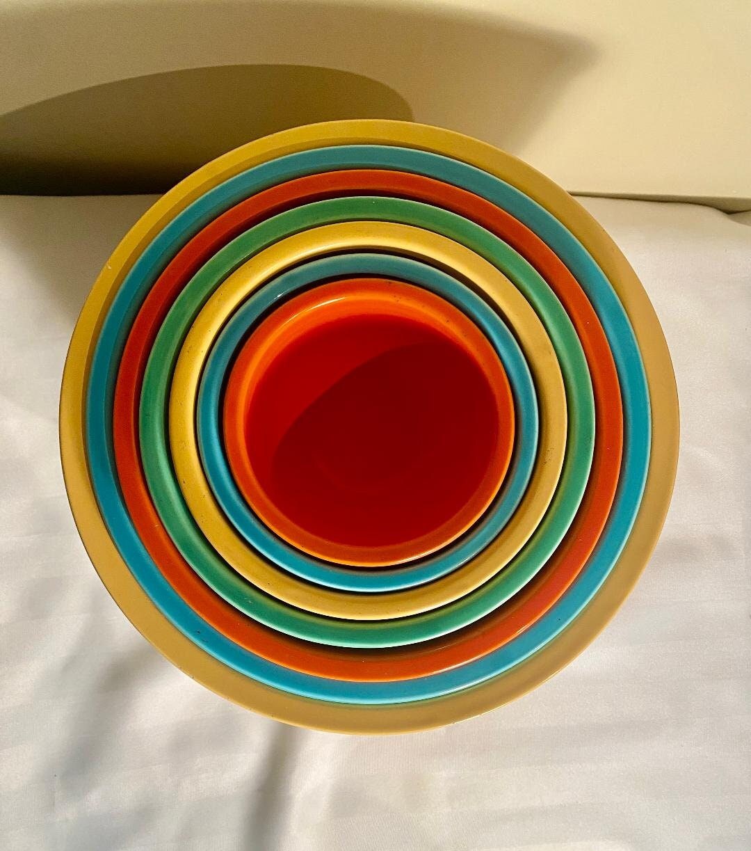 Vintage Fiestaware Nesting Mixing Bowls - Complete Set of 7 Bowls (rare ...