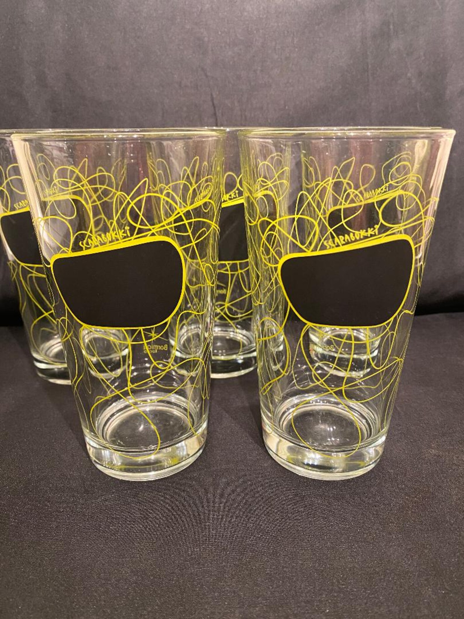 Vintage Bormioli Rocco From Italy Abstract Design Drinking Glasses set ...