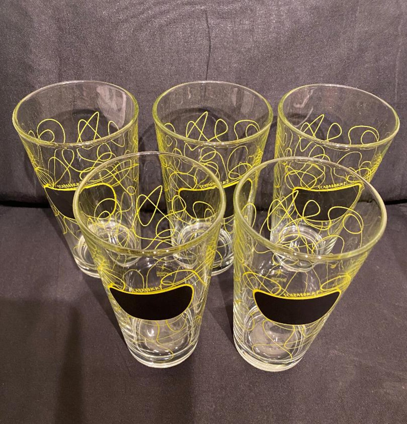 Vintage Bormioli Rocco From Italy Abstract Design Drinking Glasses set ...