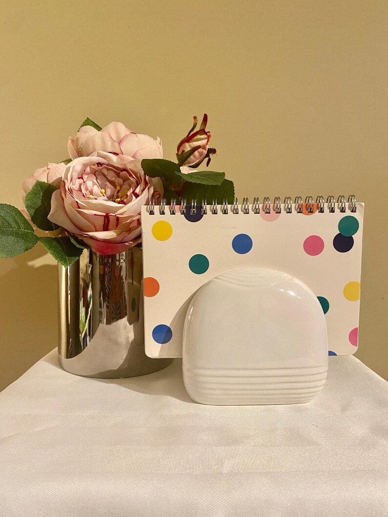 SIGNED SAKURA 30s Style Art Deco Vintage White Napkin Ceramic Letter ...