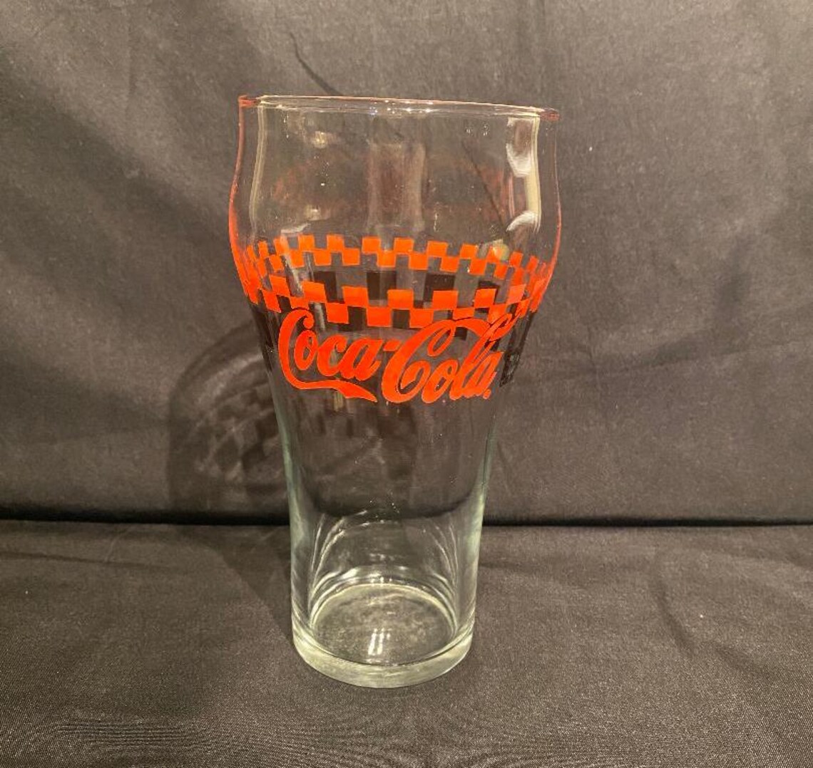 Vintage Coca Cola Checkered Bell Soda Glasses - Etsy