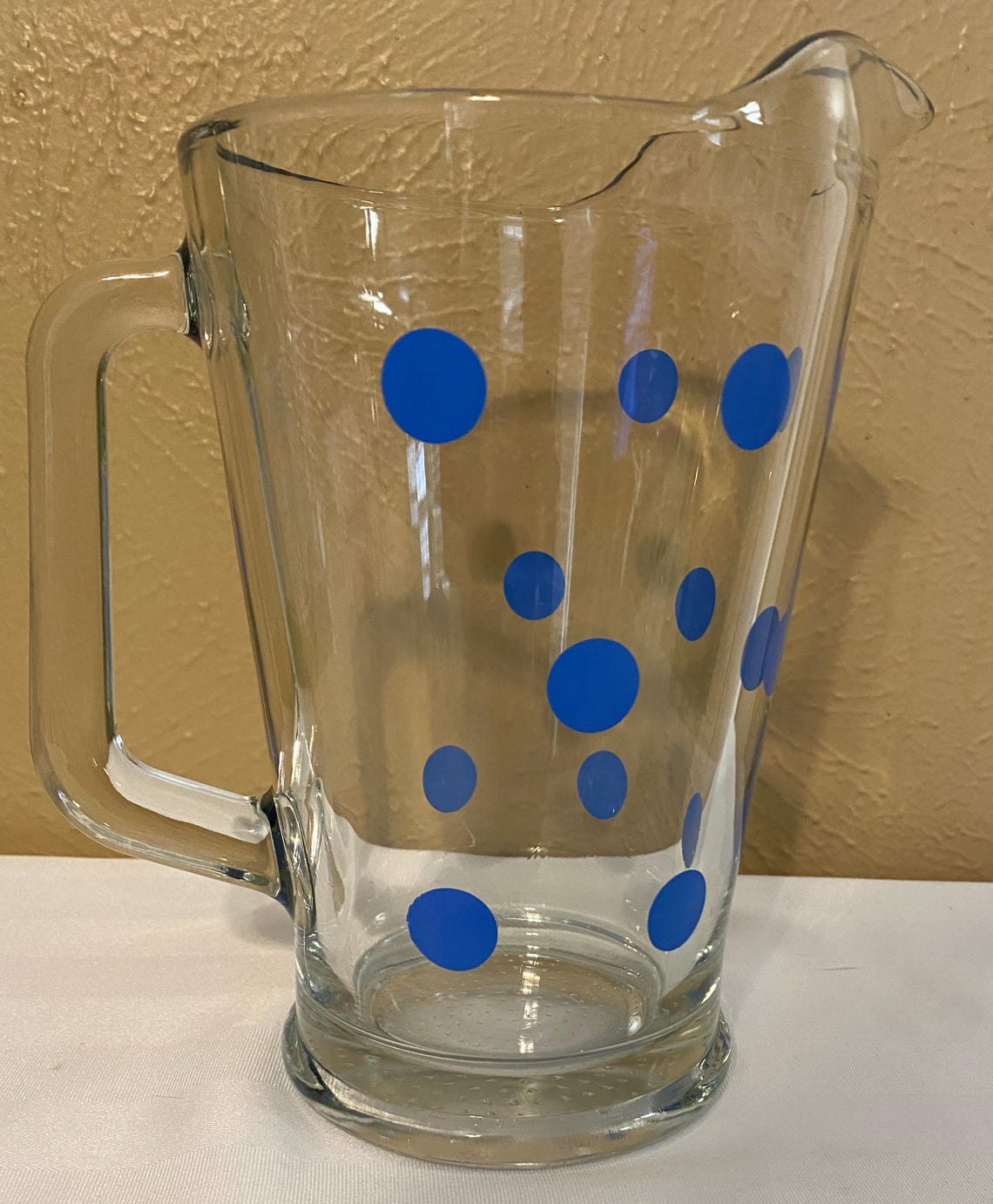 Beautiful Vintage Pressed Glass Blue Polka Dot Libby Pitcher - Etsy