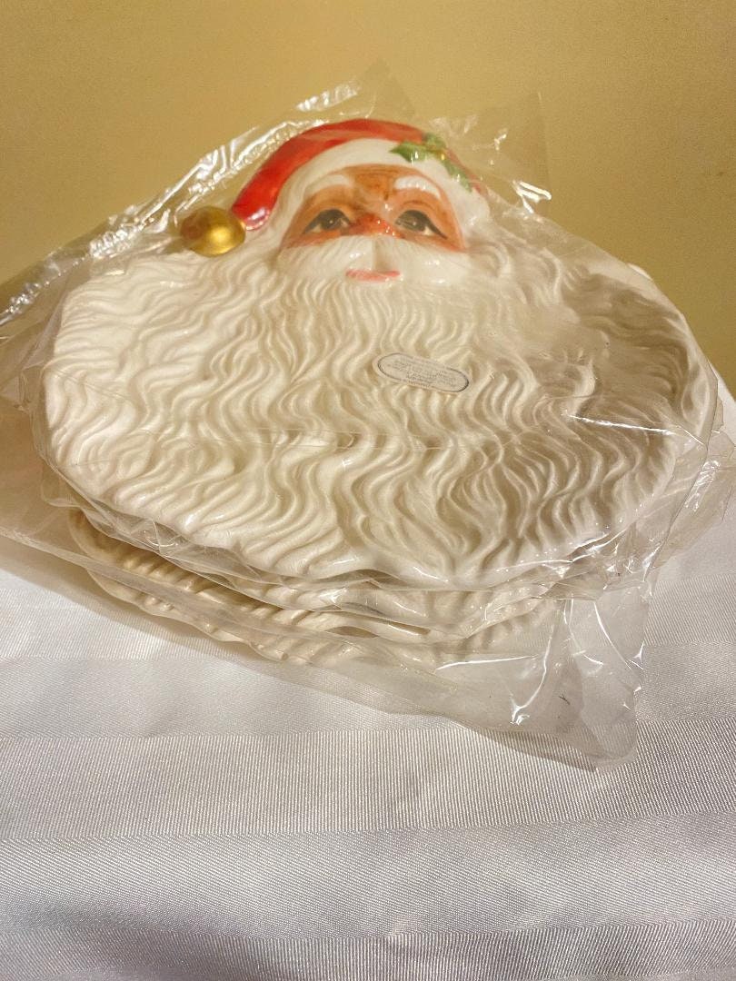 Fitz & Floyd Omnibus Vintage Santa Face Snack Canape Plate 1993 ...