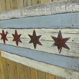 3D Chicago Flag, Reclaimed Wood, Distressed, Weathered, 6 Pointed Star ...