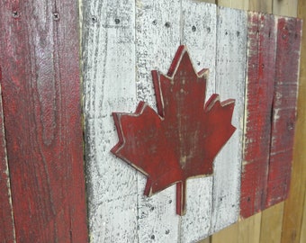 Canadian Rustic Flag | Etsy