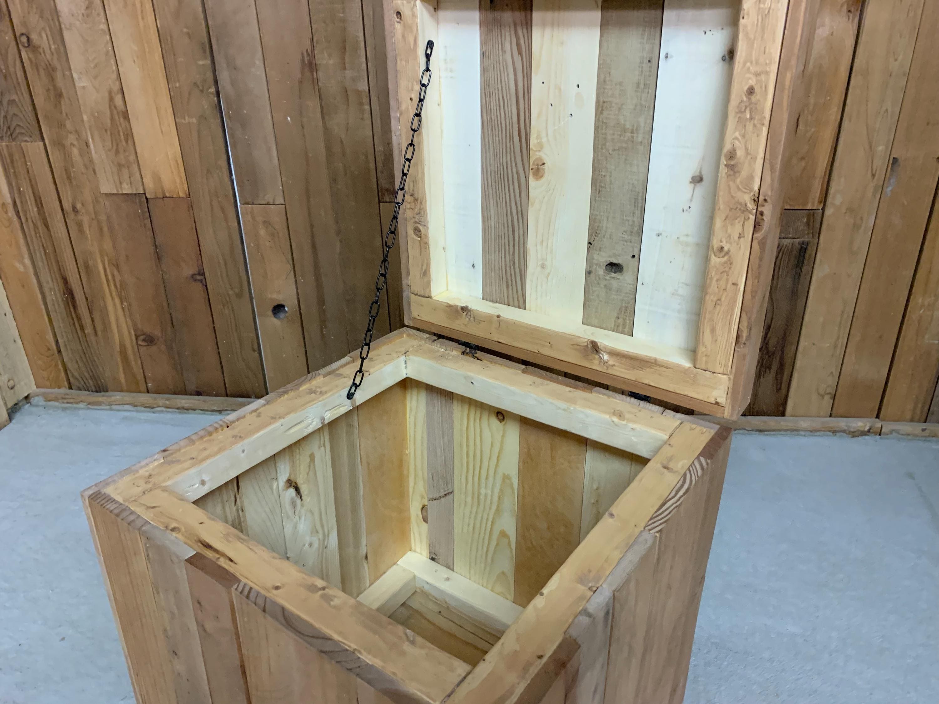 Rustic Reclaimed Wood Storage Box - Etsy