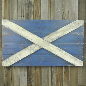 3D Scotland Flag, Scottish Saltire Flag, Reclaimed Wood, Distressed ...