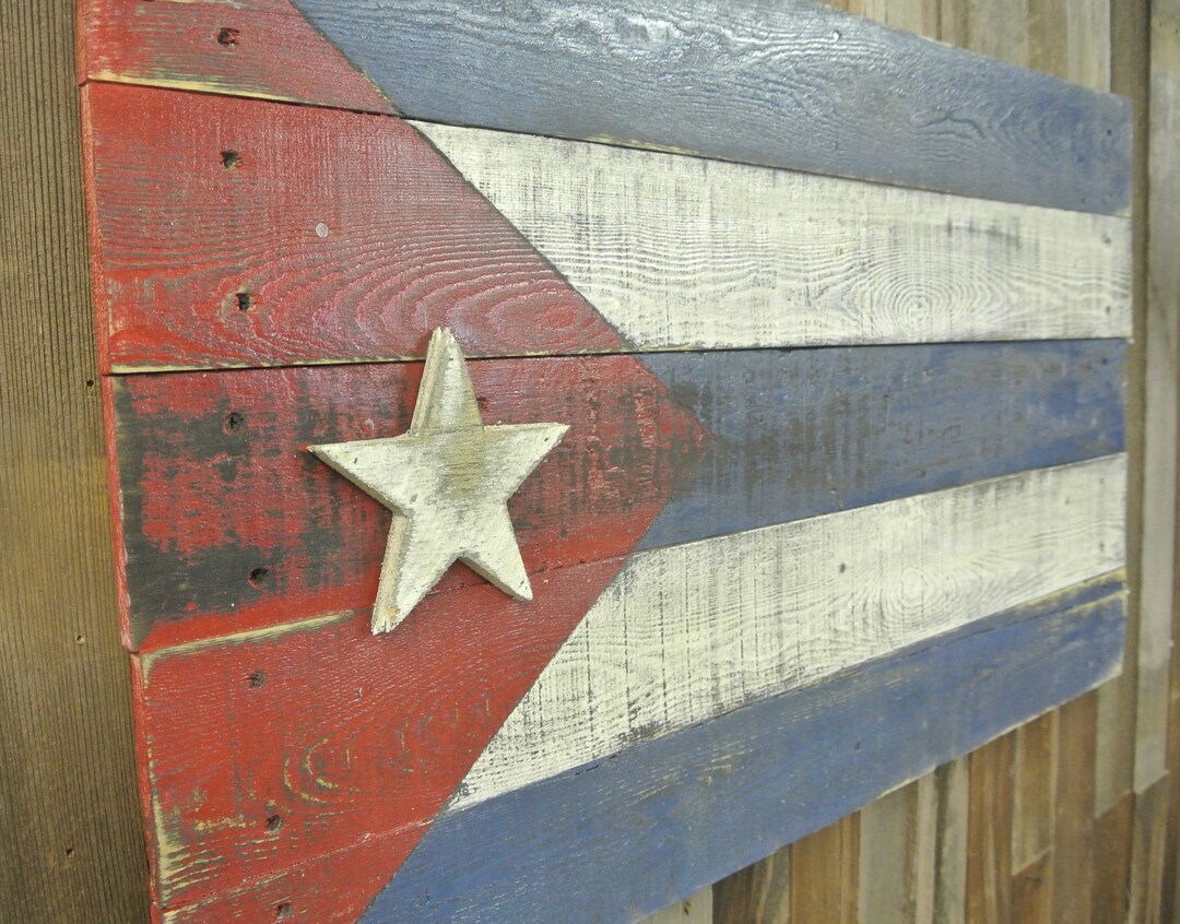 3D Cuban Flag, Rustic, Reclaimed Wood, Distressed, Weathered, Vintage ...