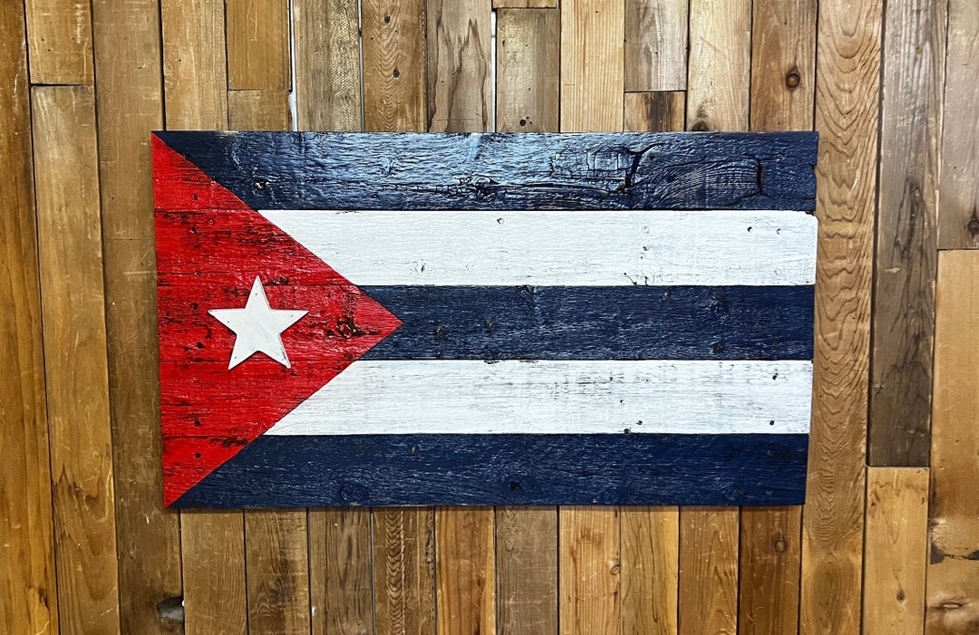 3D Cuban Flag, Rustic, Reclaimed Wood, Distressed, Weathered, Vintage ...