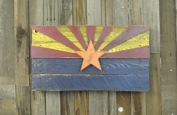 3D Arizona Flag distressed wall art Phoenix Tucson | Etsy