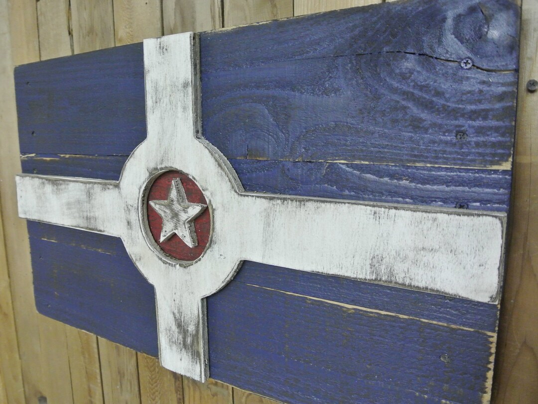 Indianapolis Indiana Flag, Reclaimed Wood, Crossroads of America ...