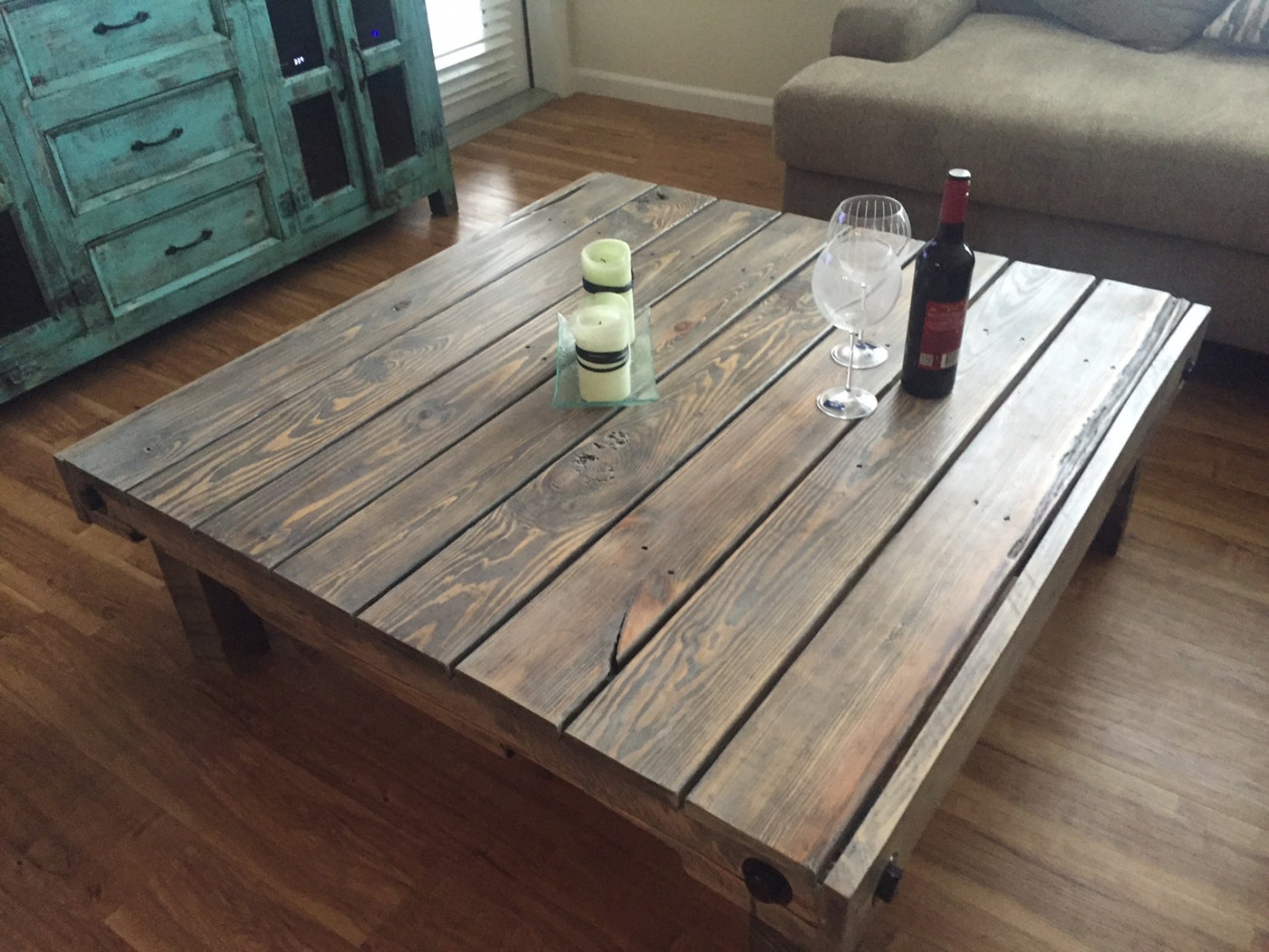 Rustic Reclaimed Pallet Wood Coffee Table Hand Made Custom - Etsy
