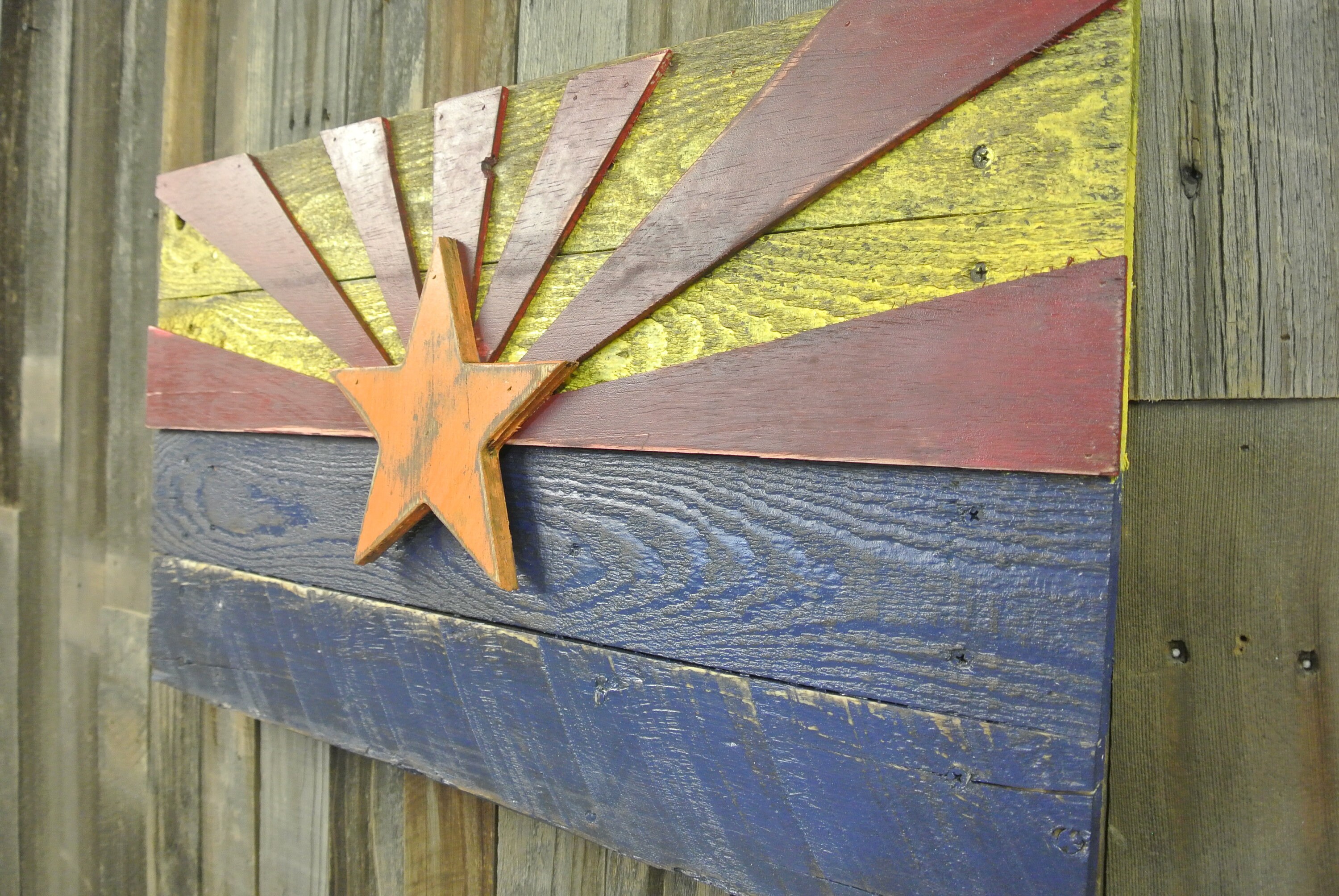 3D Arizona Flag distressed wall art Phoenix Tucson | Etsy