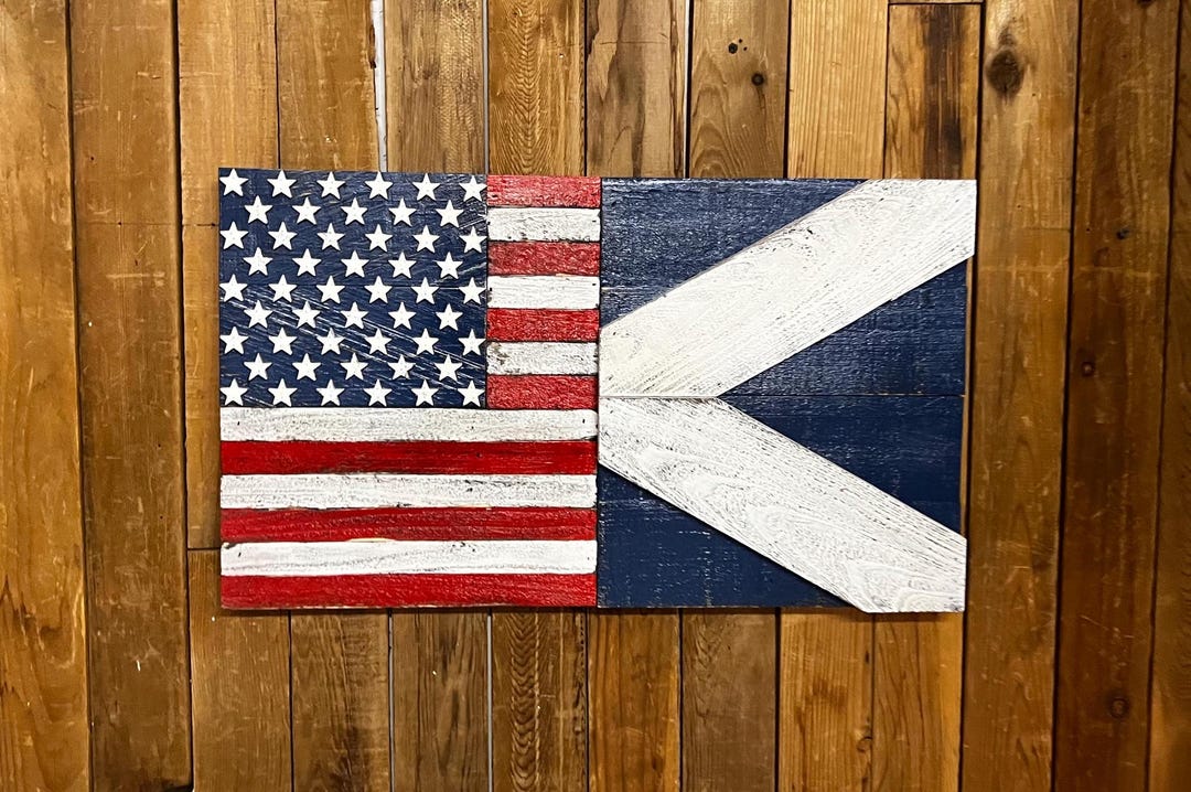 3D USA & Saltire Hybrid Flag, Reclaimed Wood Wall Art - Etsy