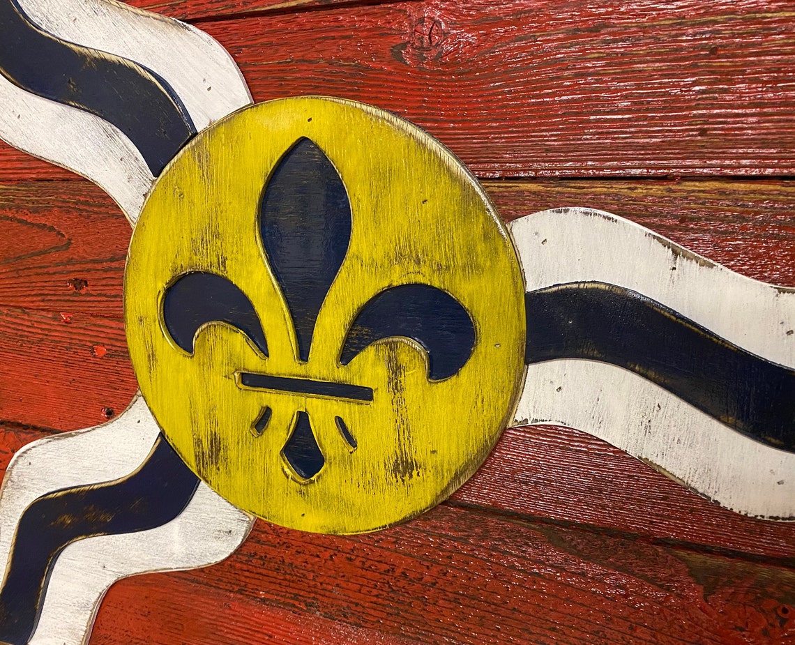 3D St Louis Flag Reclaimed Wood Distressed Wall Art STL - Etsy