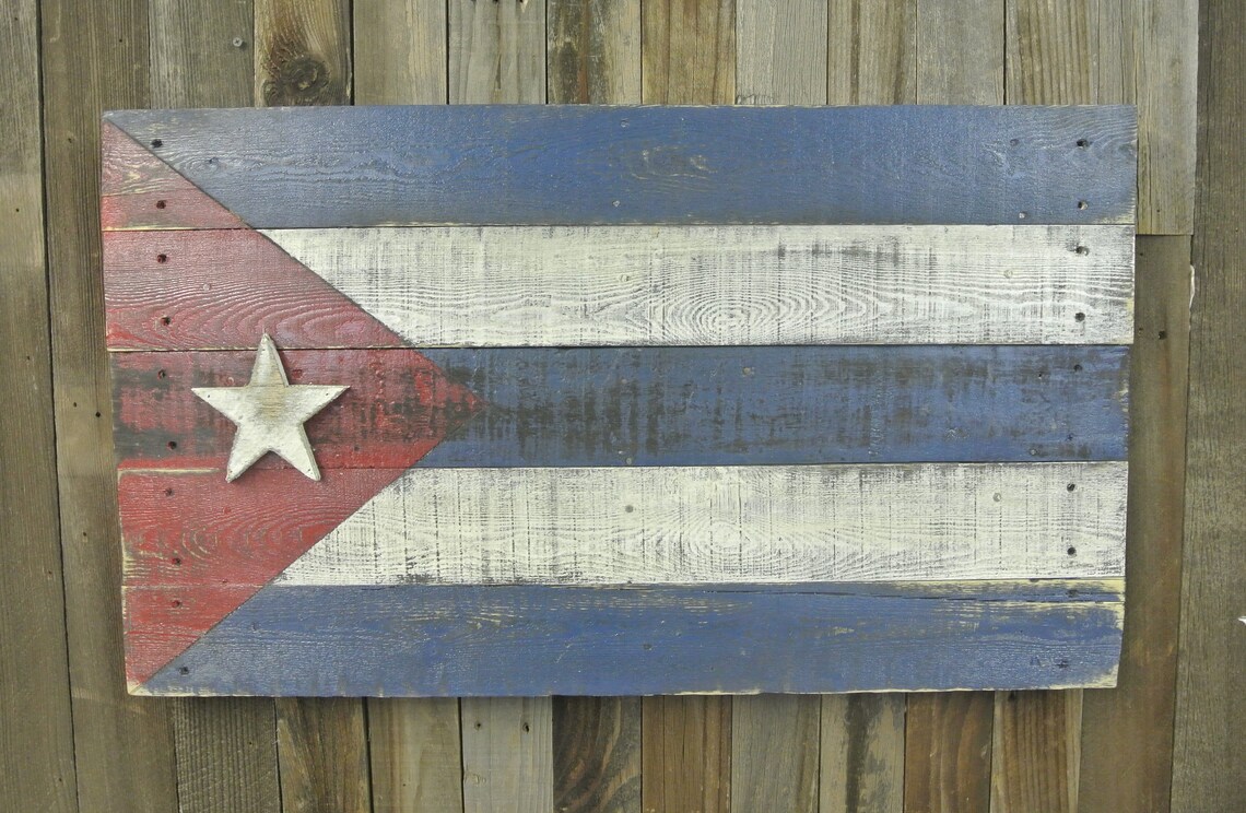 3D Cuban Flag Rustic Reclaimed Wood Distressed Weathered - Etsy