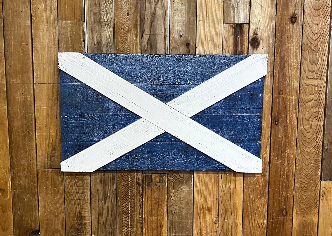 3D Scotland Flag, Scottish Saltire Flag, Reclaimed Wood, Distressed ...