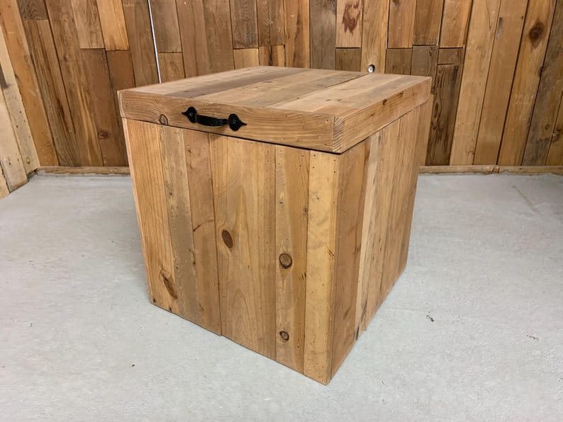 Rustic Reclaimed Wood Storage Box - Etsy