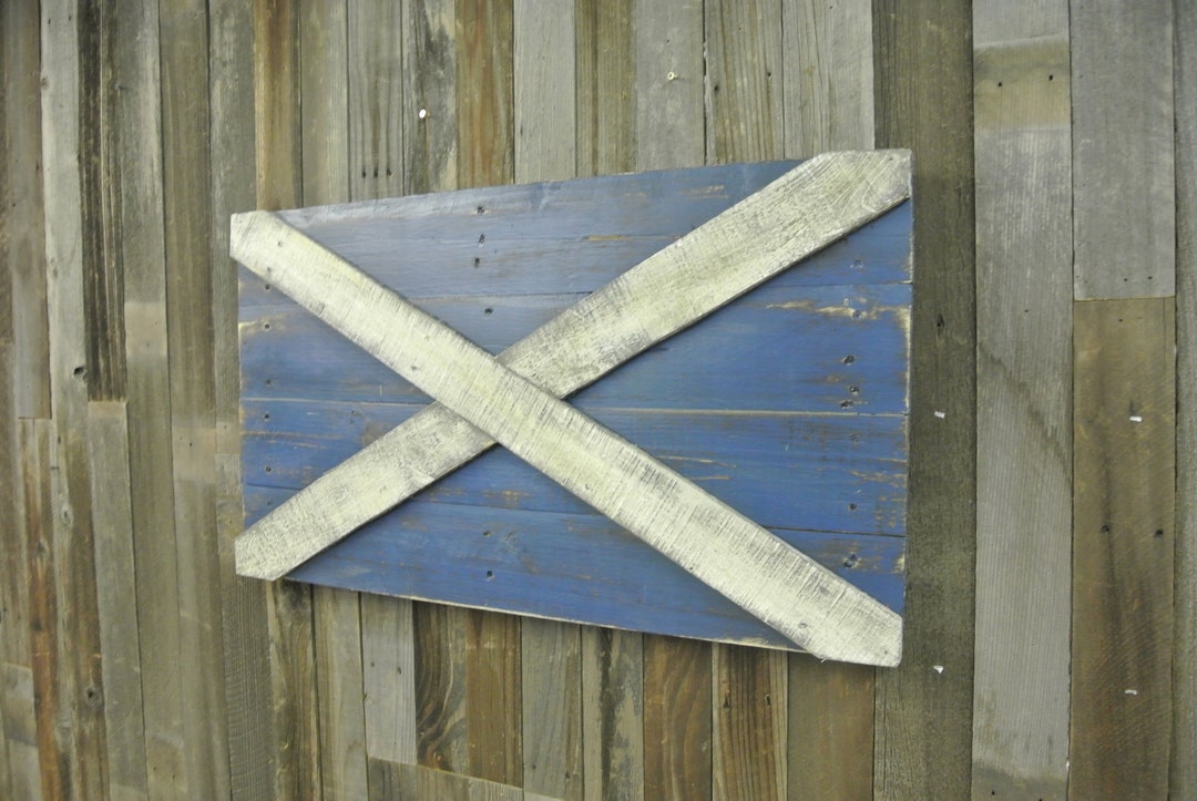 3D Scotland Flag, Scottish Saltire Flag, Reclaimed Wood, Distressed ...
