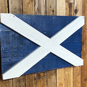 3D Scotland Flag, Scottish Saltire Flag, Reclaimed Wood, Distressed ...