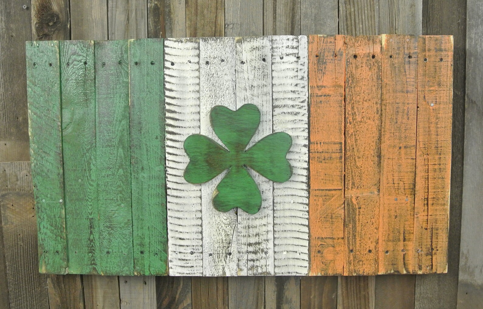 3D Irish Flag Reclaimed Wood Distressed Republic of | Etsy