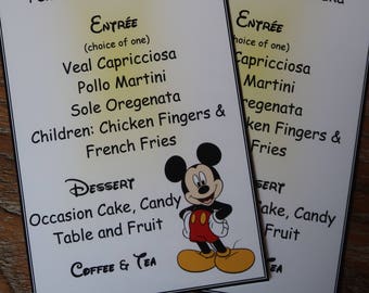 Mickey Mouse Menu List - Etsy