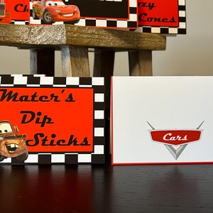 Disney Cars Themed - Food Tent Cards - Customizable - Lightning Mcqueen ...